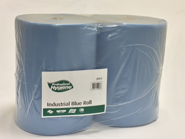 INDUSTRIAL ROLL 4 PLY BLUE - 150m x 28cm - Buy Cleaning Hygiene and ...